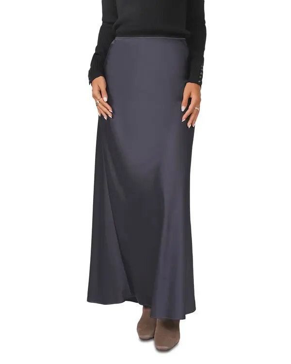 POINT Satin A Line Slip Skirt - Navy