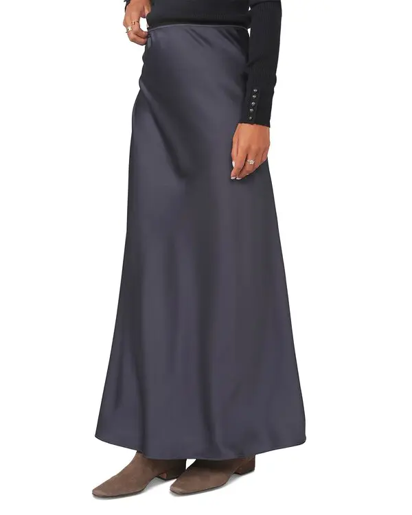 POINT Satin A Line Slip Skirt - Navy