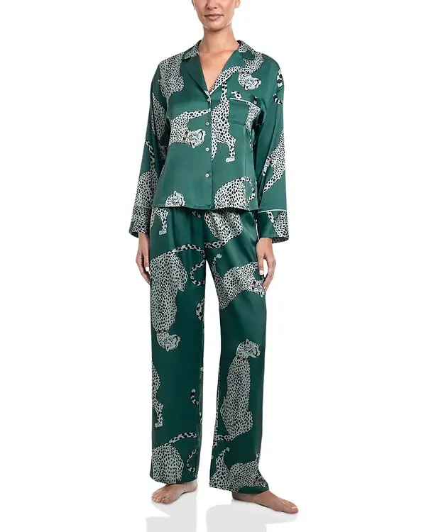 MIDNIGHT BAKERY Satin Long Sleeve Pajama Set