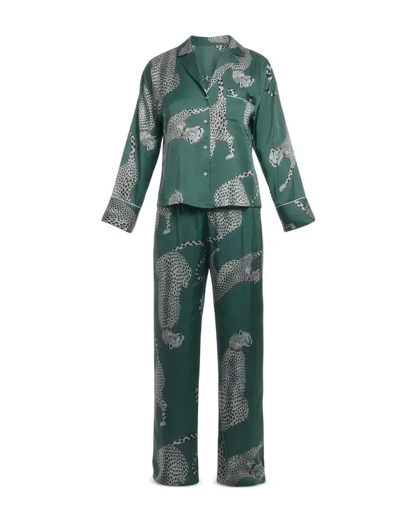 MIDNIGHT BAKERY Satin Long Sleeve Pajama Set