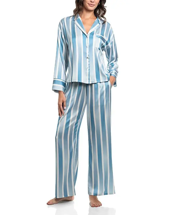 MIDNIGHT BAKERY Satin Long Sleeve Pajama Set