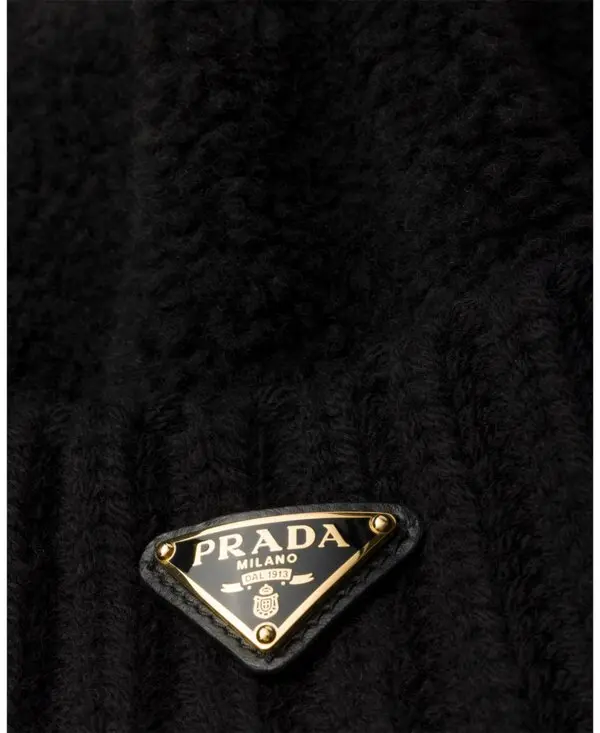 Prada Fleece And Wool Beanie - Black
