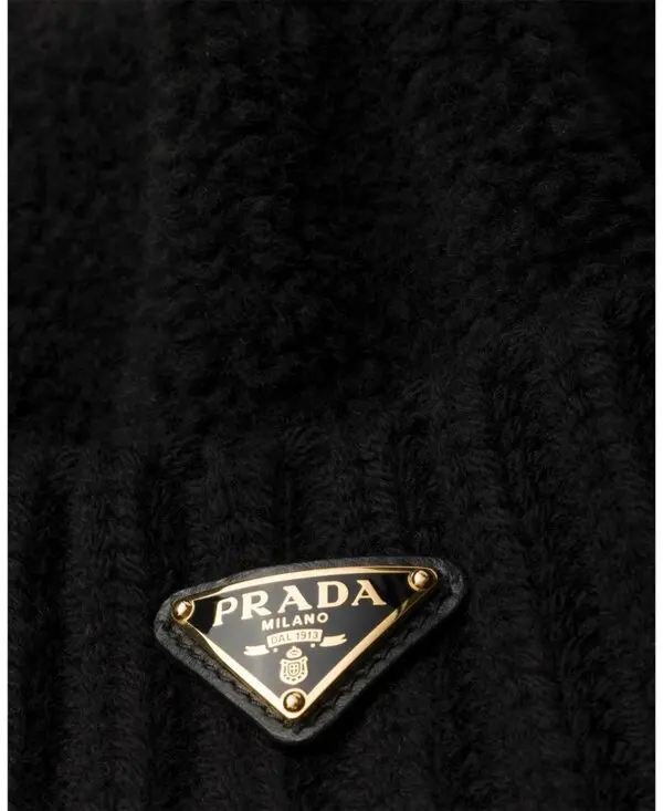 Prada Fleece And Wool Beanie - Black