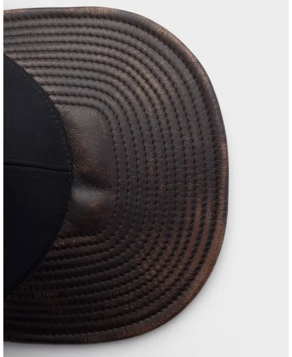 Prada Technical Cotton And Leather Baseball Cap