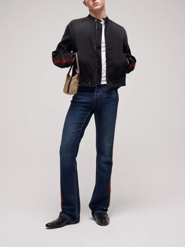 Gucci Web Detail Denim Jacket