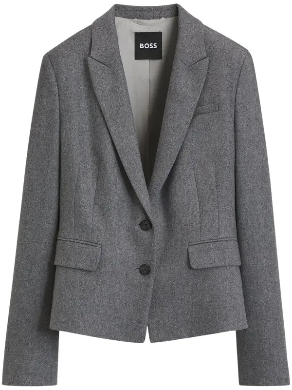 BOSS Slim-fit Blazer In Melange Flannel