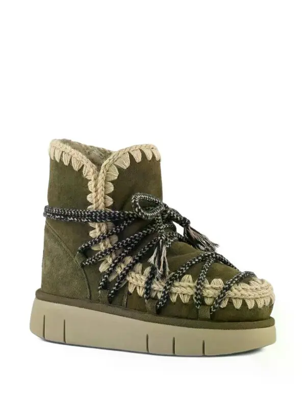 Mou Eskimo Bounce Crochet-trim Boots