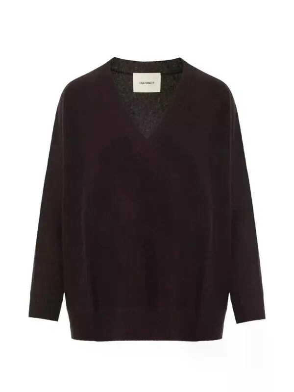 LISA YANG Kenny V-neck Knitted Sweater - Brown