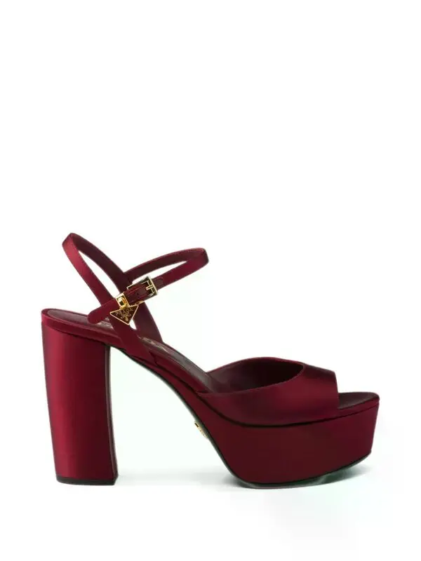 Prada Satin Platform Sandals - Red