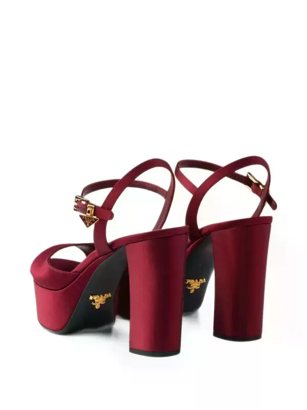 Prada Satin Platform Sandals - Red