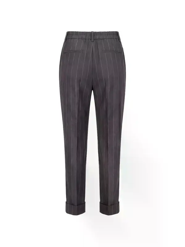 Peserico Pinstripe-pattern Turn-up Trousers