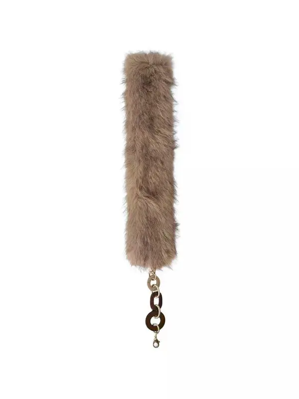 Max Mara Faux-fur Chain-link Scarf - Neutrals