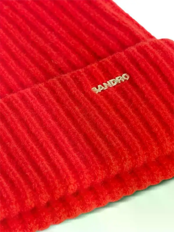 SANDRO Ribbed-knit Beanie Hat