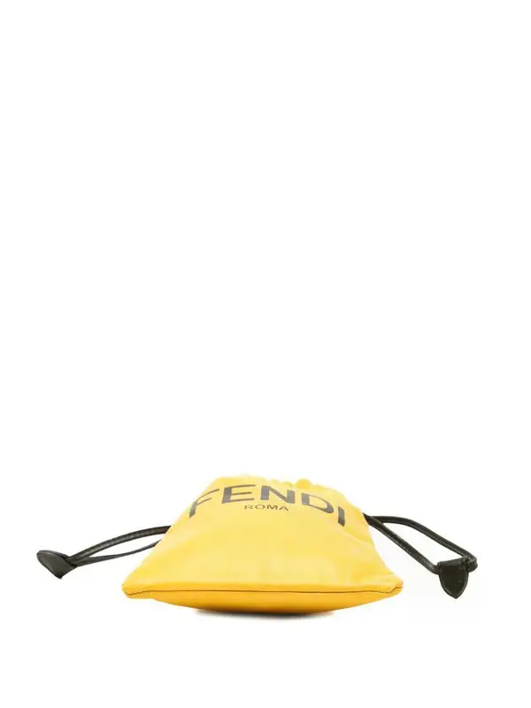 Fendi 2010-2026 Nappa Logo Neck Phone Pouch - Yellow