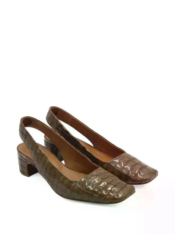 By Far Danielle Croc-effect Slingback Pumps