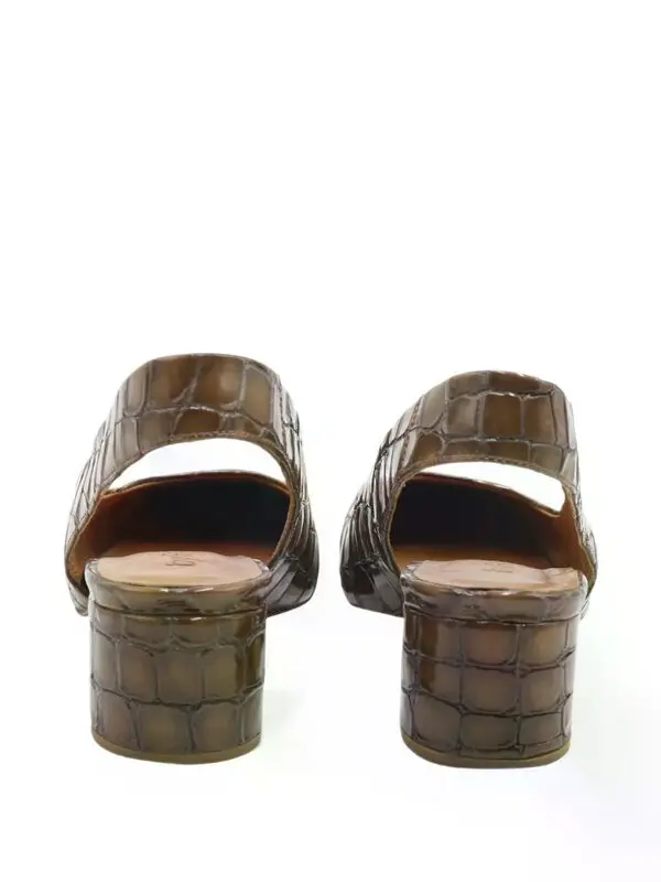By Far Danielle Croc-effect Slingback Pumps