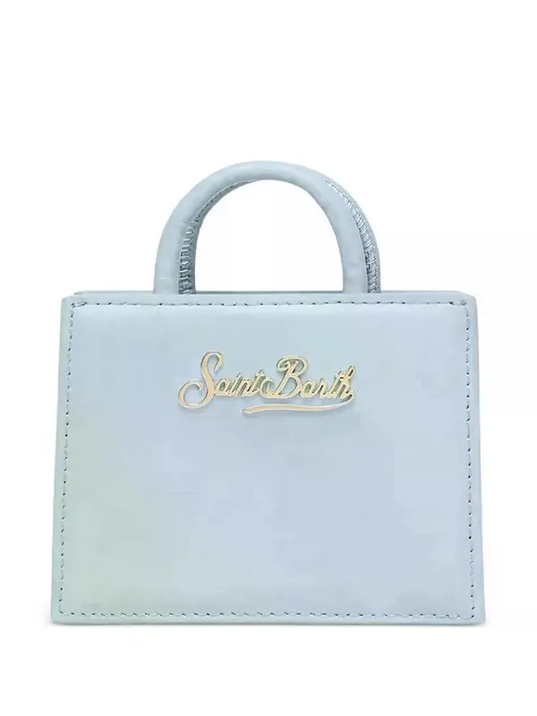 MC2 SAINT BARTH Logo-plaque Leather Mini Bag - Blue