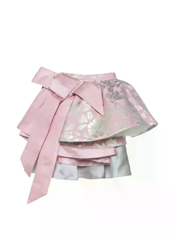 AUGUST BARRON Bow-detail Layered Midi Skirt