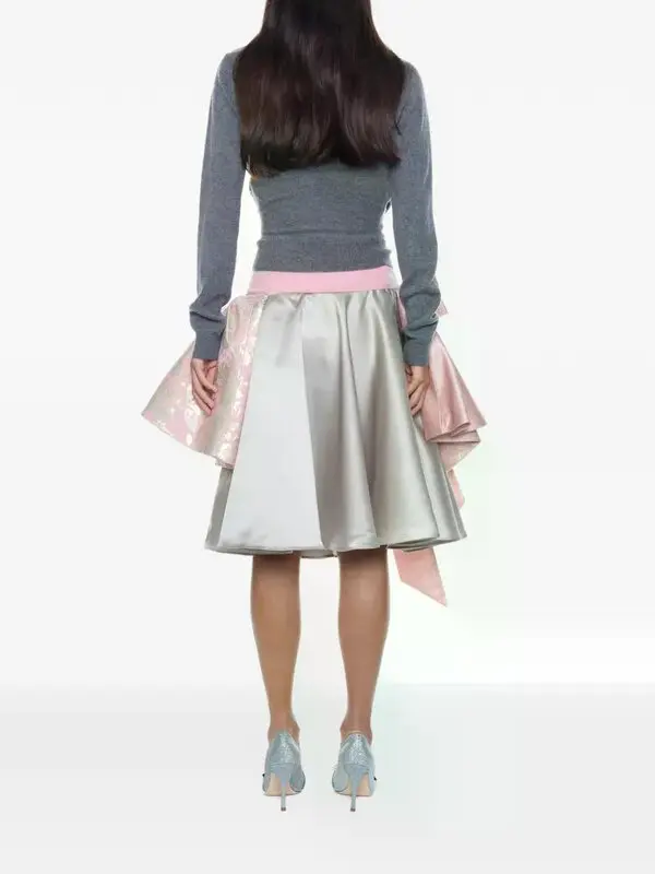 AUGUST BARRON Bow-detail Layered Midi Skirt