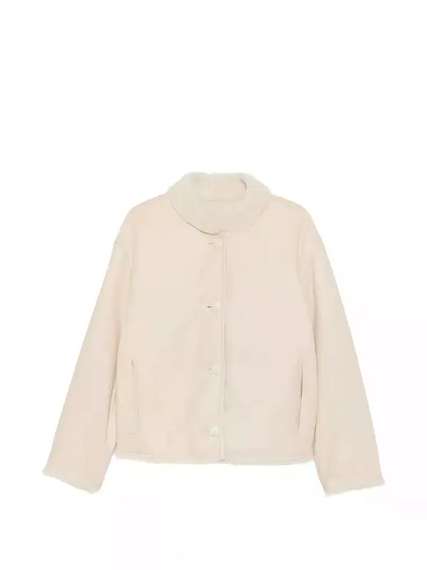 YVES SALOMON Leather Button-up Jacket