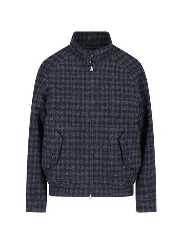 DUNST Plaid Wool Zip Jacket