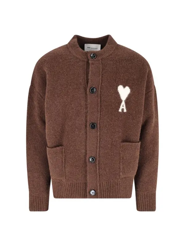AMI Paris Button-front Knit Cardigan
