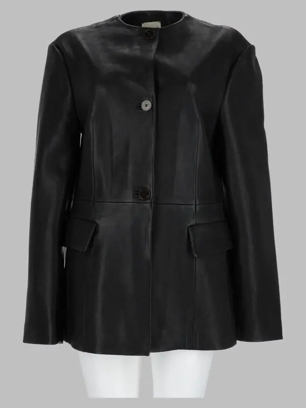 ALYSI Leather-cotton Jacket