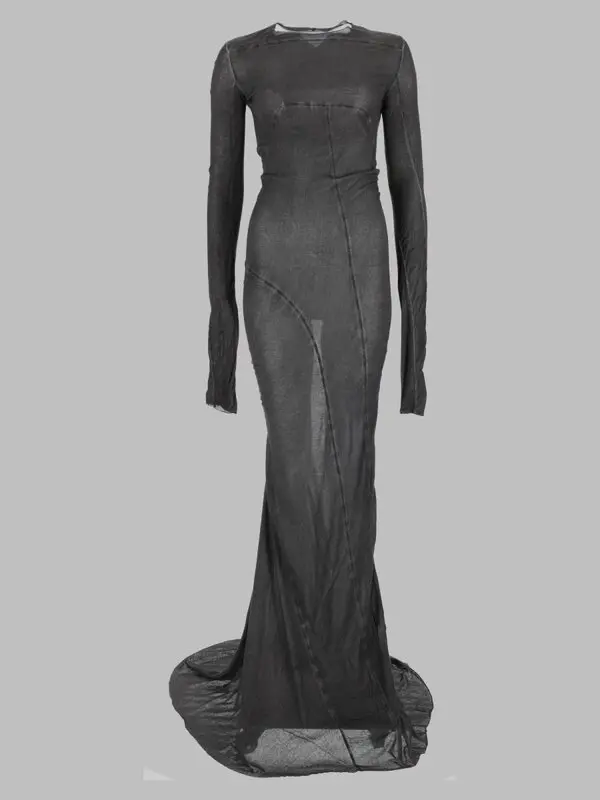 Rick Owens Style Draped Midi Dress