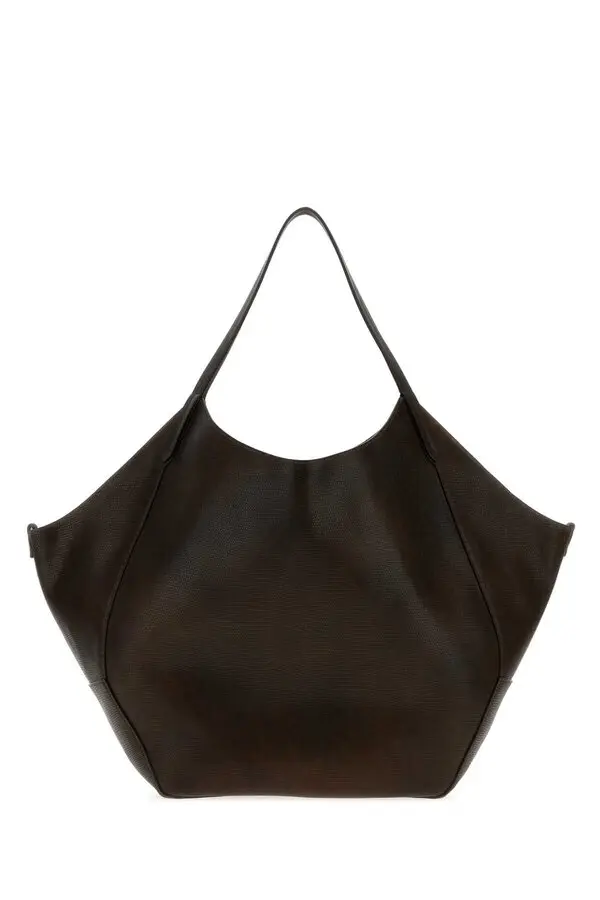 Brunello Cucinelli Dark Leather Shopping Handbag - Brown