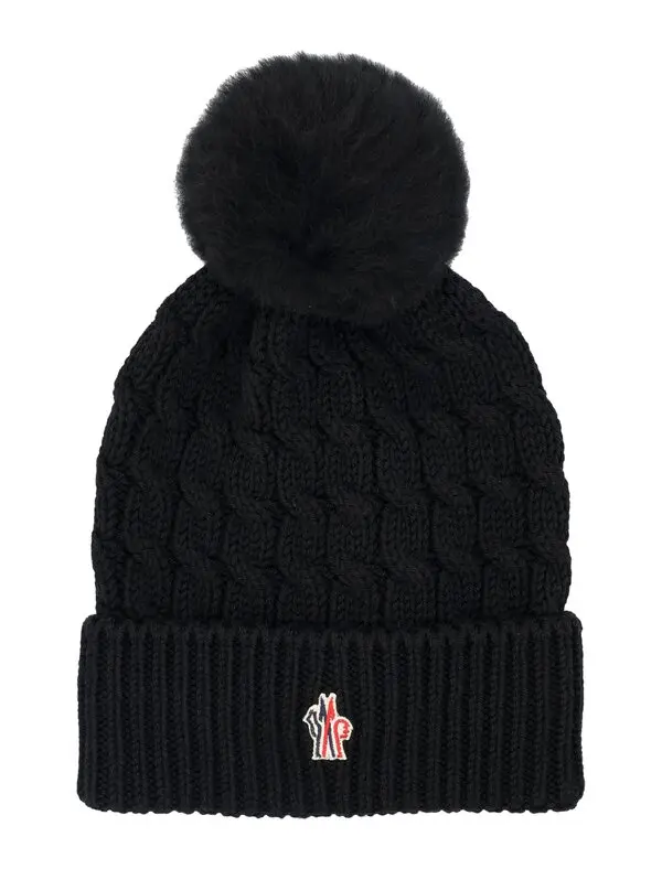Moncler Knit Pom-pom Beanie - Nero
