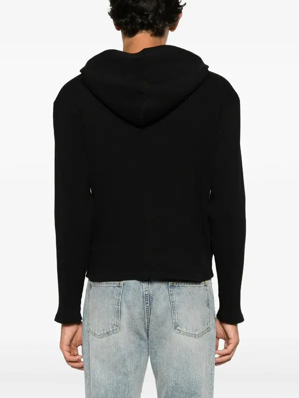 SUNFLOWER Mini Ribbed Knit Hoodie With Front Zip