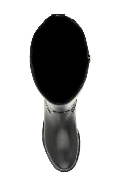 Tommy Hilfiger Truna Knee High Faux Leather Boot - Black