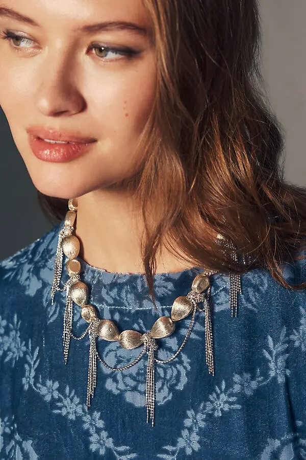 Anthropologie Frge Metal Necklace - Silver