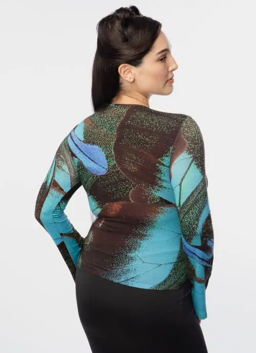 TYLER MCGILLIVARY Heidi Butterfly Motif Jersey Long Sleeve Tee
