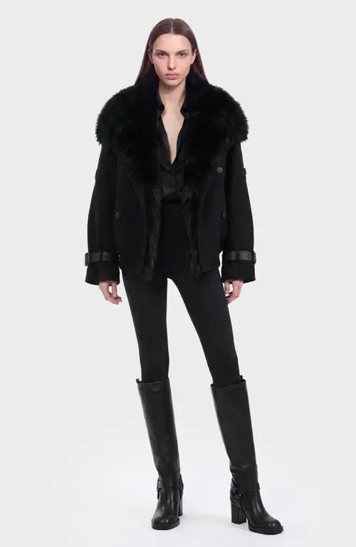 Rudsak Maemi Wool Bomber With Faux Fur Collar