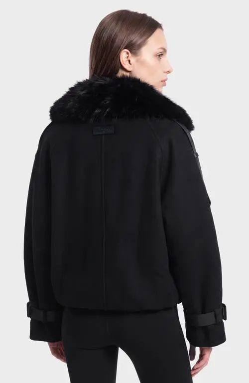 Rudsak Maemi Wool Bomber With Faux Fur Collar