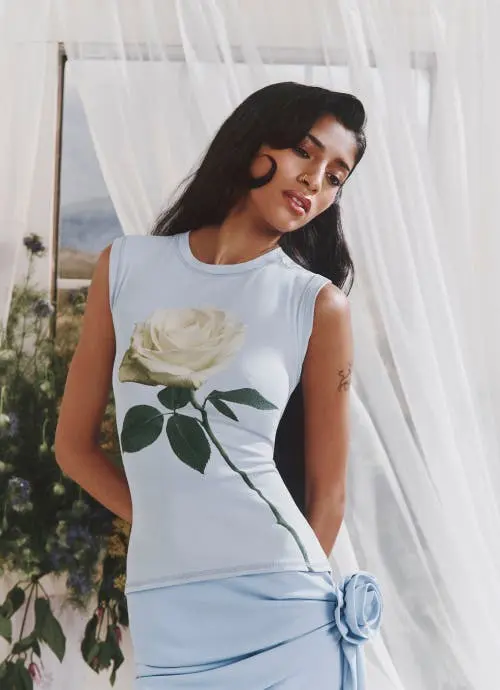 TYLER MCGILLIVARY Dover Floral Jersey Tank