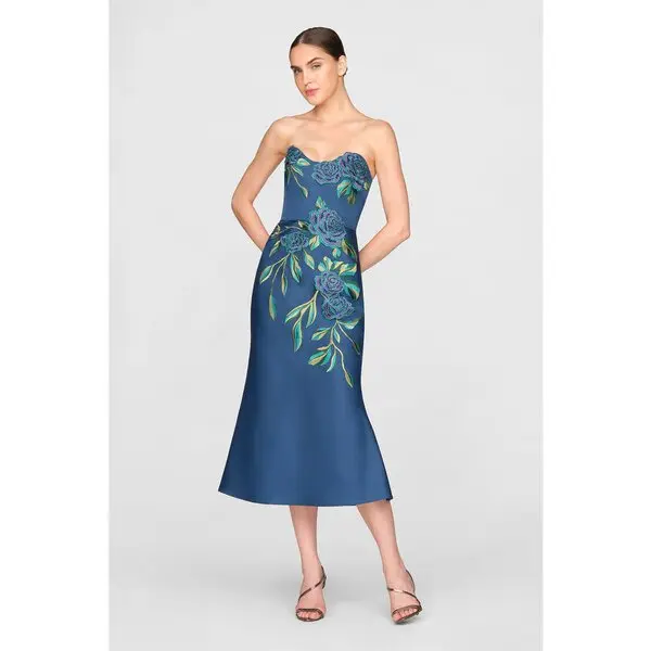 Theia Emmeline Embroidered Dress
