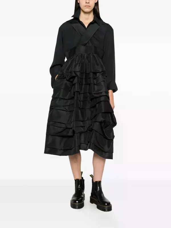 Comme Des Garçons Sleeveless Ruffled Midi Dress