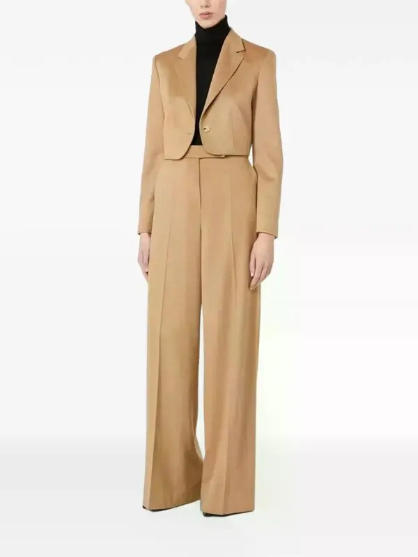 Max Mara Wide Sable-look Camel Trousers Camel