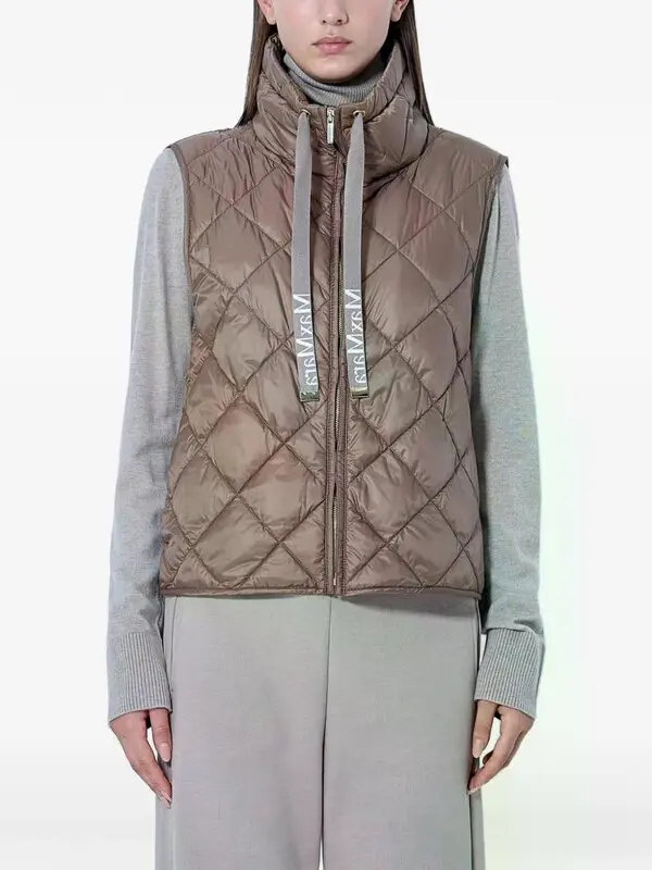 Max Mara Diamond-quilted High-neck Gilet