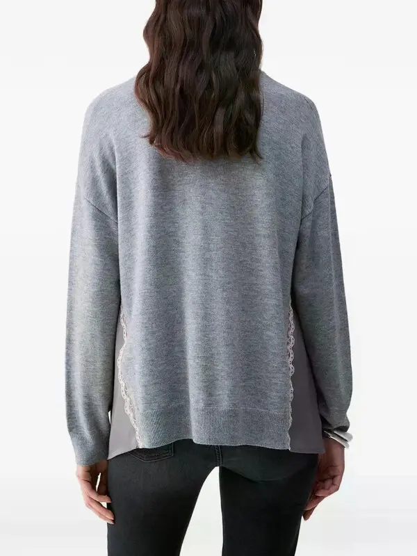 Liu Jo Knit Sweater With Inserts In Satin