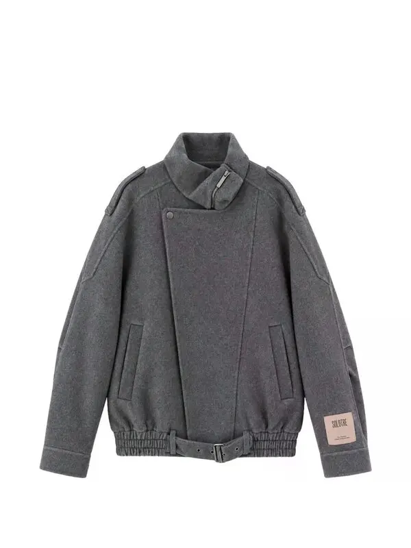 SOLOTRE Belted Asymmetric-zip Jacket