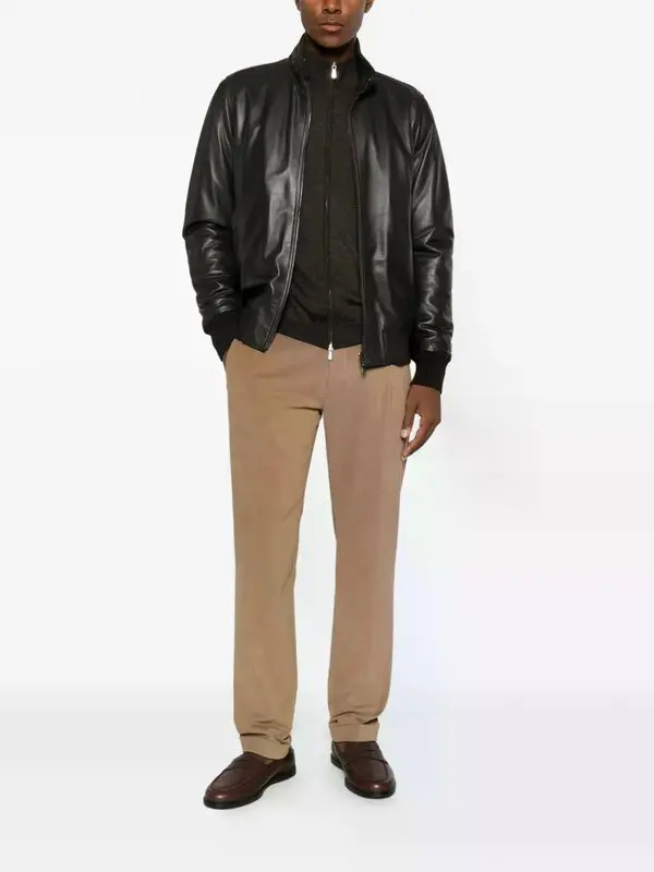 ENRICO MANDELLI Zip-up High-neck Cardigan
