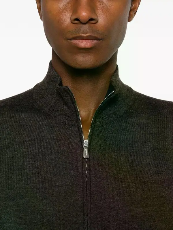 ENRICO MANDELLI Zip-up High-neck Cardigan