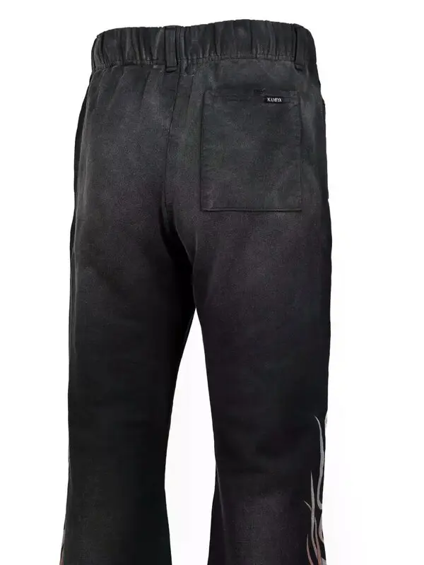 KAMIYA Flame-print Bootcut Track Pants