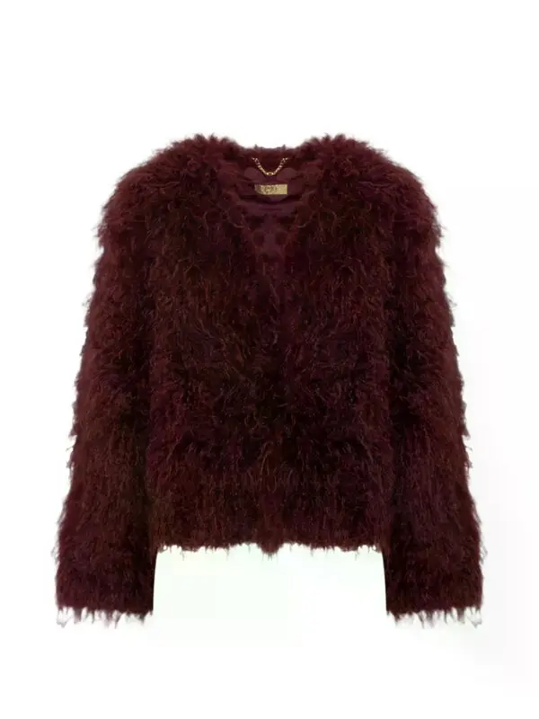 Pho Firenze Faux-fur V-neck Coat - Red