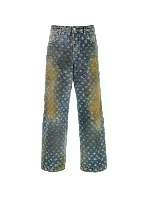 DSQUARED2 Monogram-print Panelled Jeans