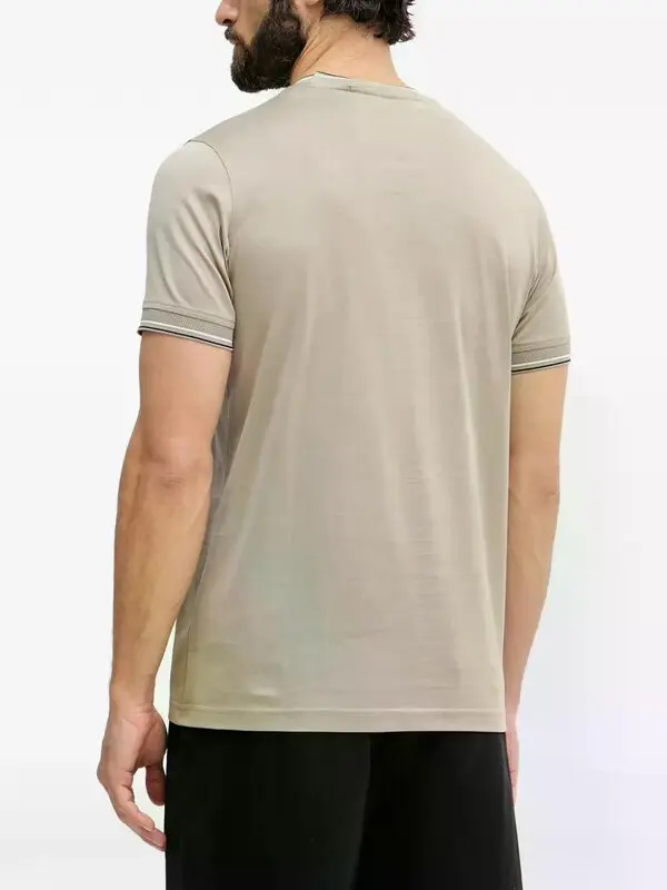 Karl Lagerfeld Logo-embroidered Tipped-trim T-shirt