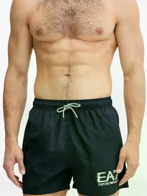EA7 EMPORIO ARMANI Logo-print Drawstring Swim Shorts